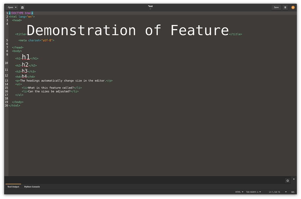 How does gedit resize font of headers in HTML? - Applications - GNOME Discourse
