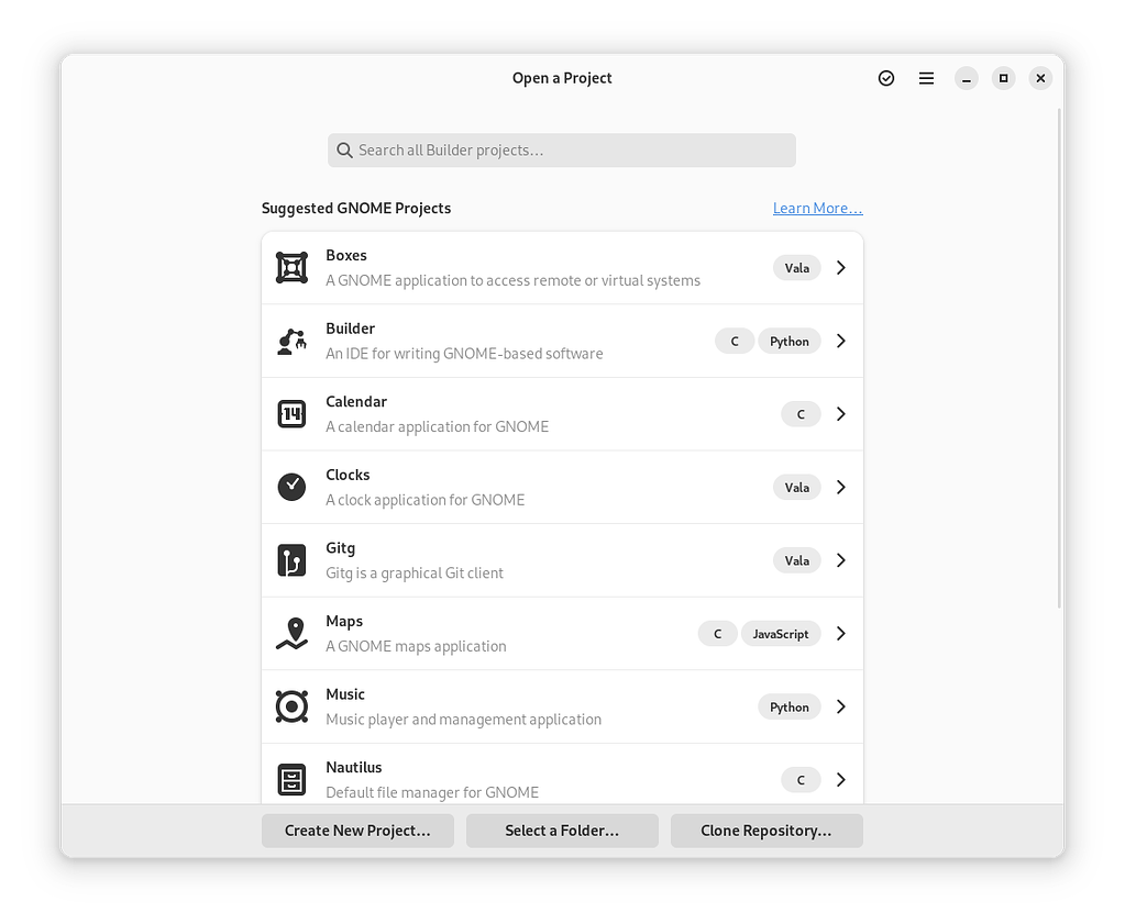 Gnome Builder's Initial Project & Template Window Is Confusing - Applications - GNOME Discourse