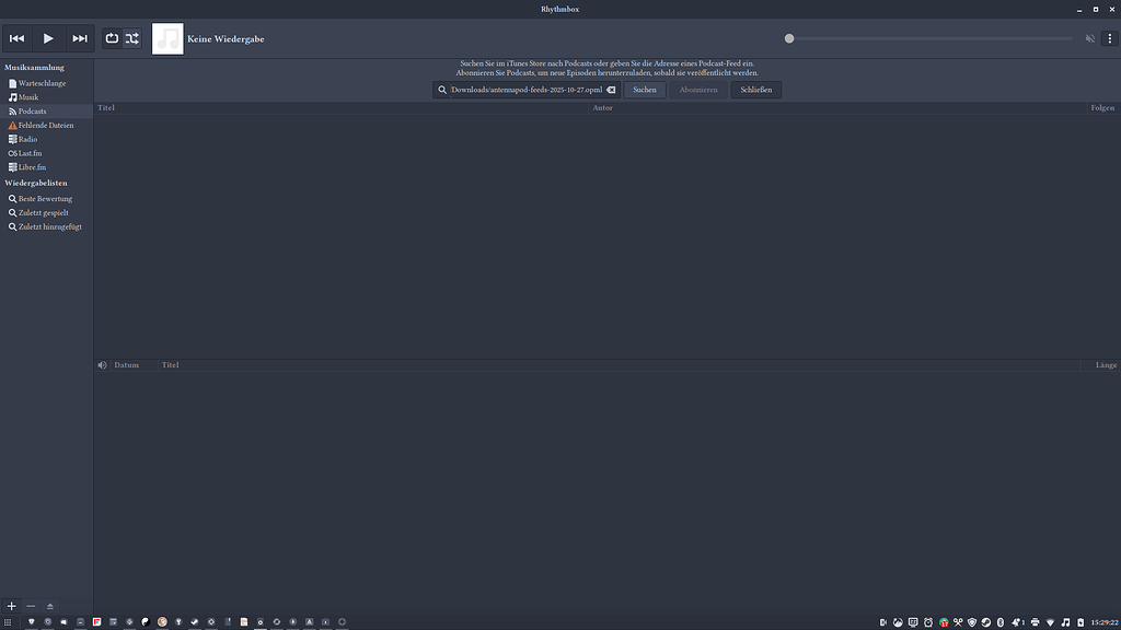 Rhythmbox Podcast OPML import not working - Applications - GNOME Discourse