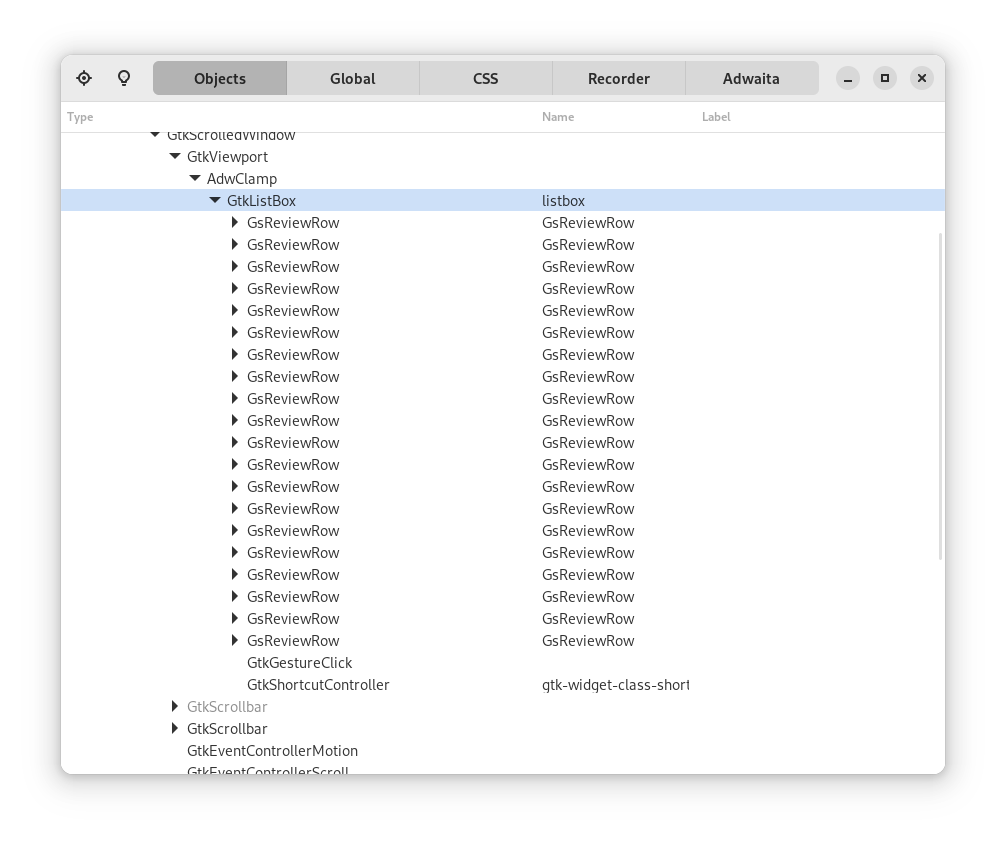 GtkInspector display child count - Platform - GNOME Discourse